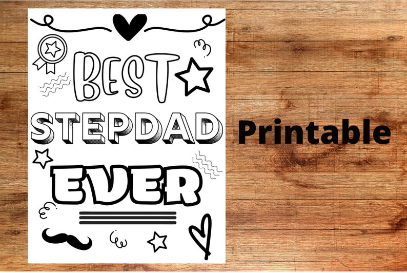 Best Stepdad Ever Coloring Page - Etsy