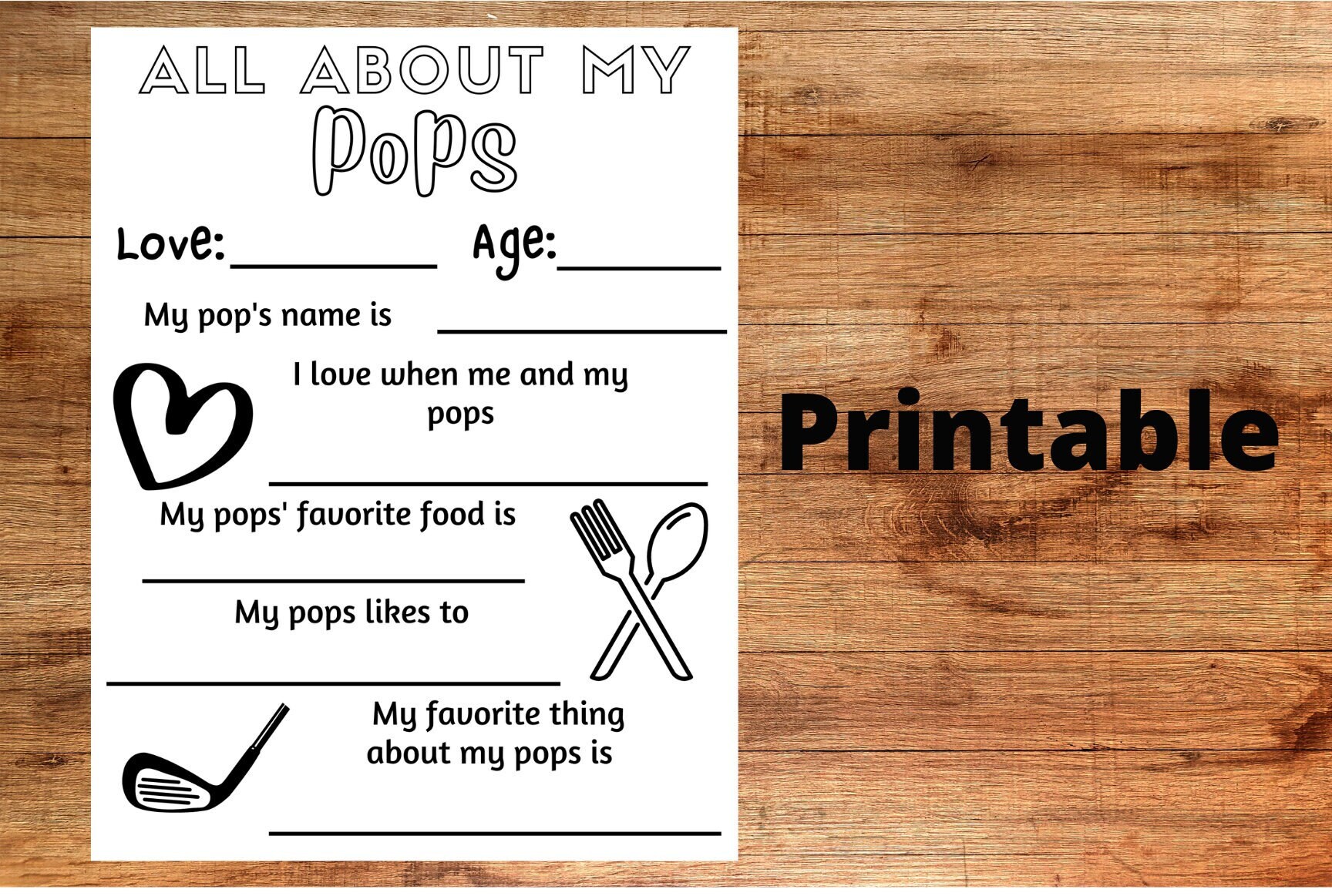 All About Pops Coloring Page - Etsy