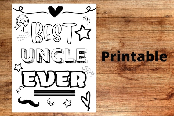 Best Uncle Ever Coloring Page | Etsy