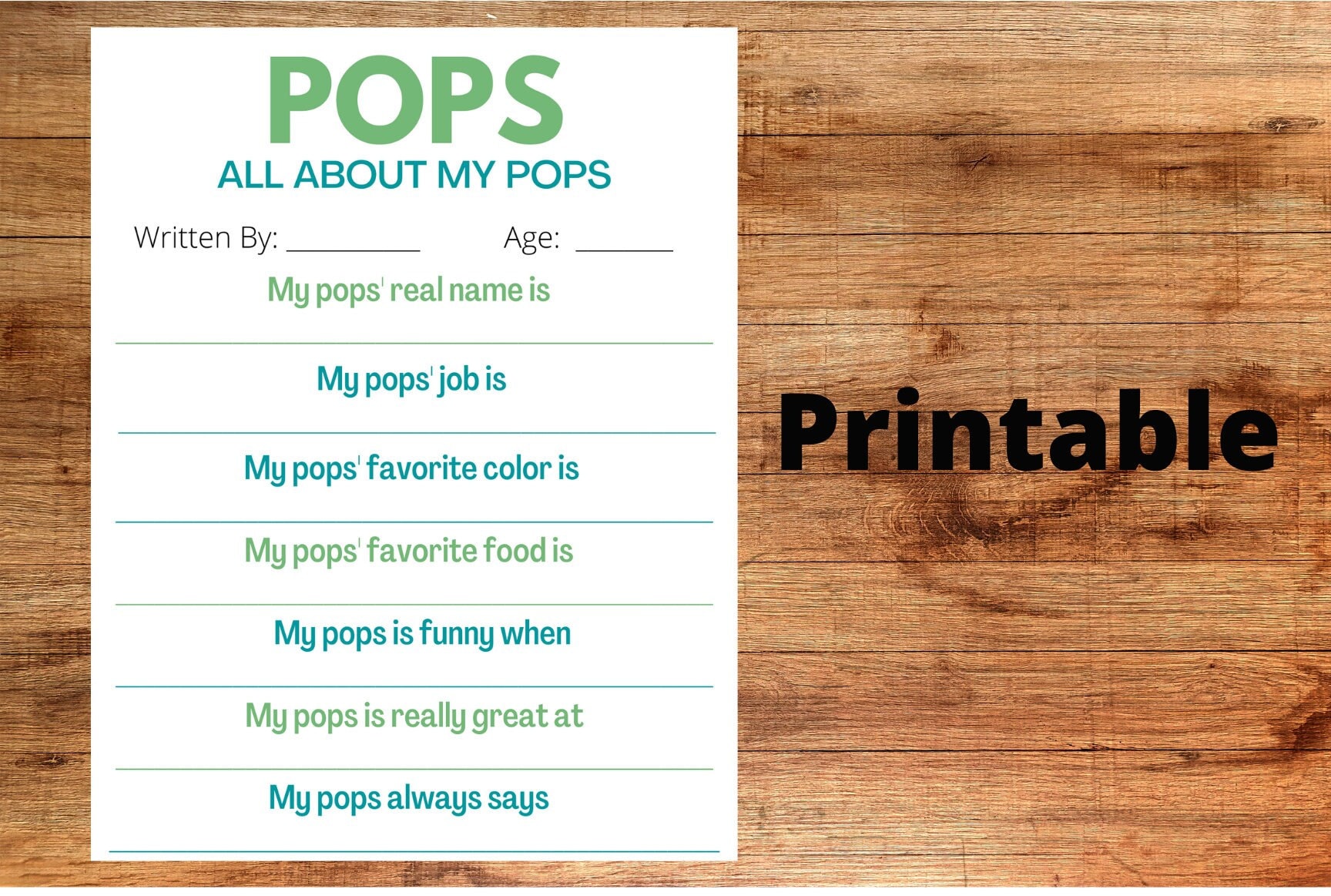 All About Pops Printable - Etsy