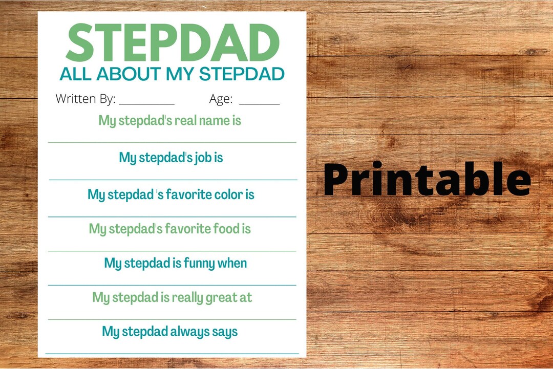 All About Stepdad Printable - Etsy