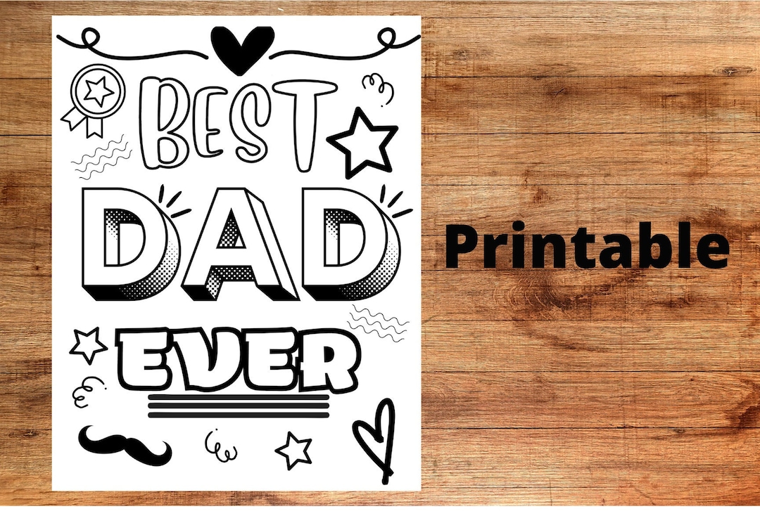 Best Dad Ever Coloring Page - Etsy