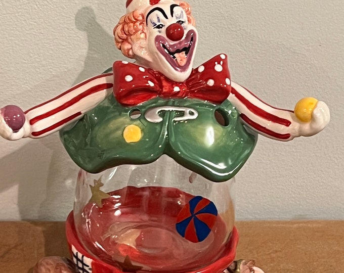 Ceramic and Glass Clown Candy Dish - Etsy