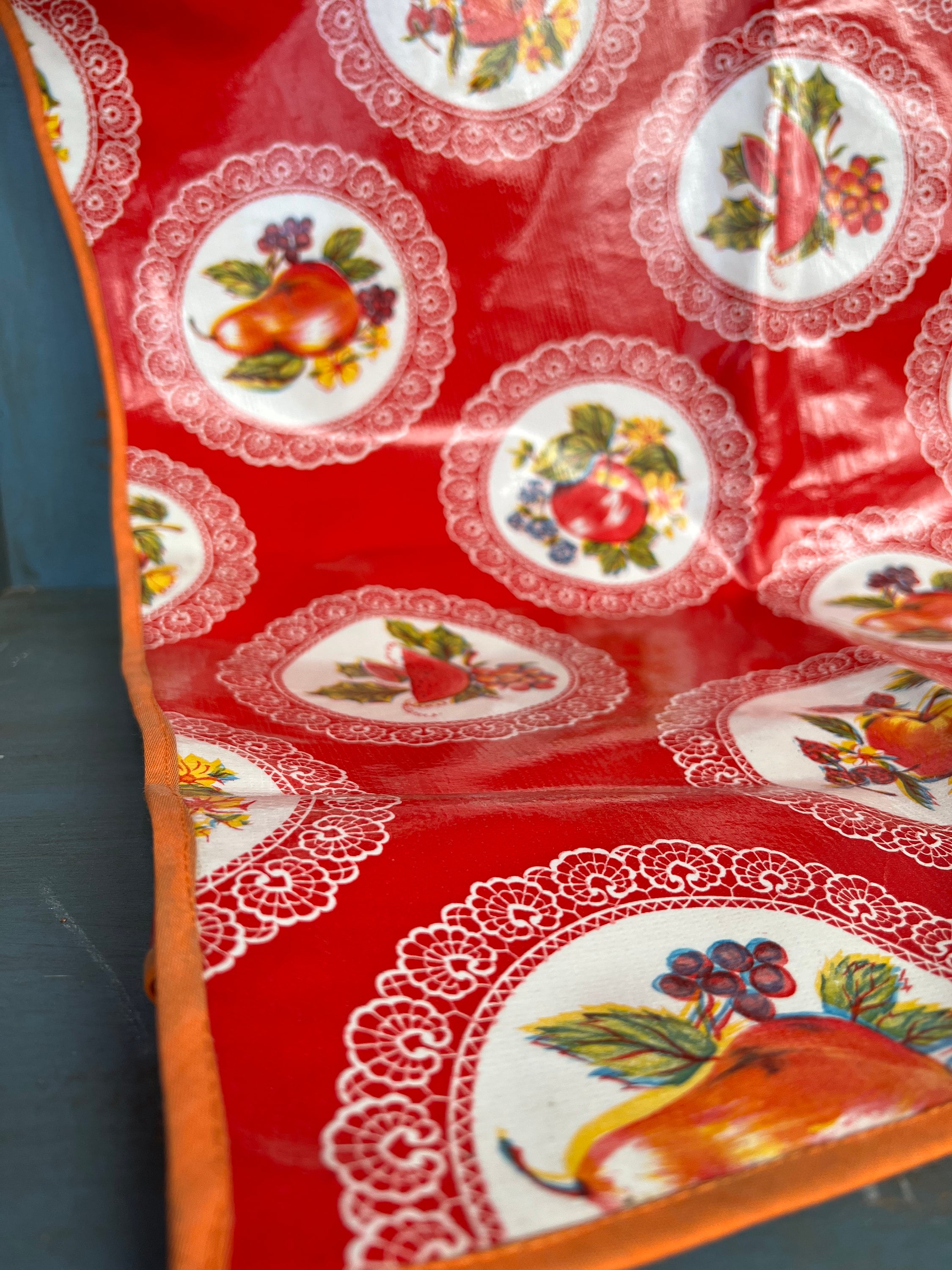 Vintage Style Square Oil Cloth Tablecloth - Etsy