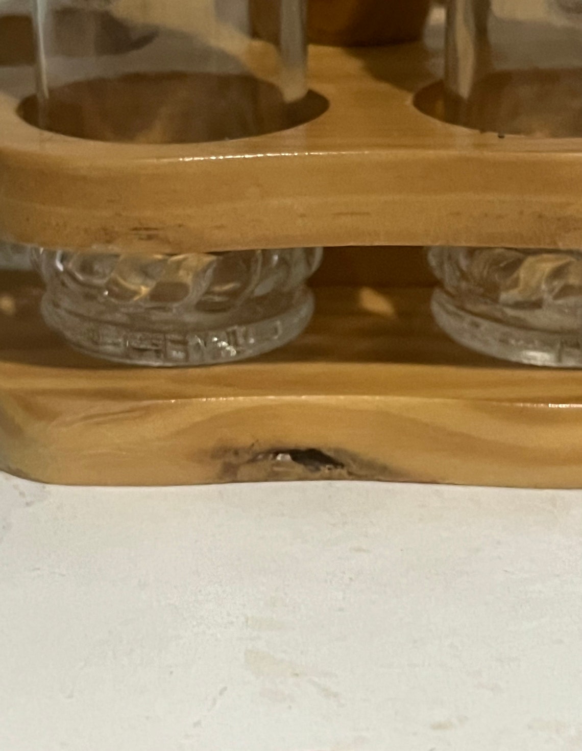 Wooden Table Top Spice Rack With Six Glass Bottles - Etsy