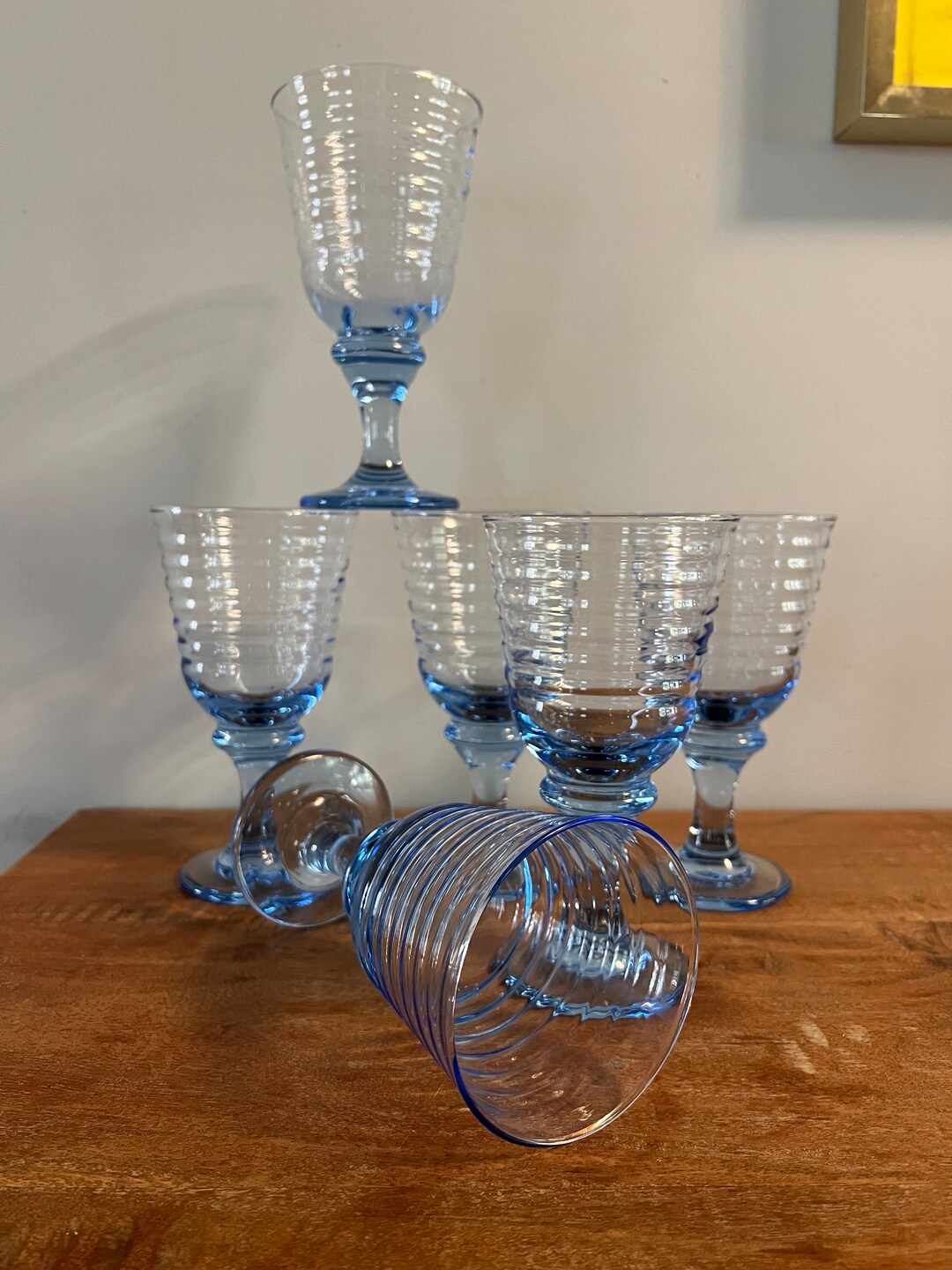 Vintage Light Blue Libby Goblets - Etsy