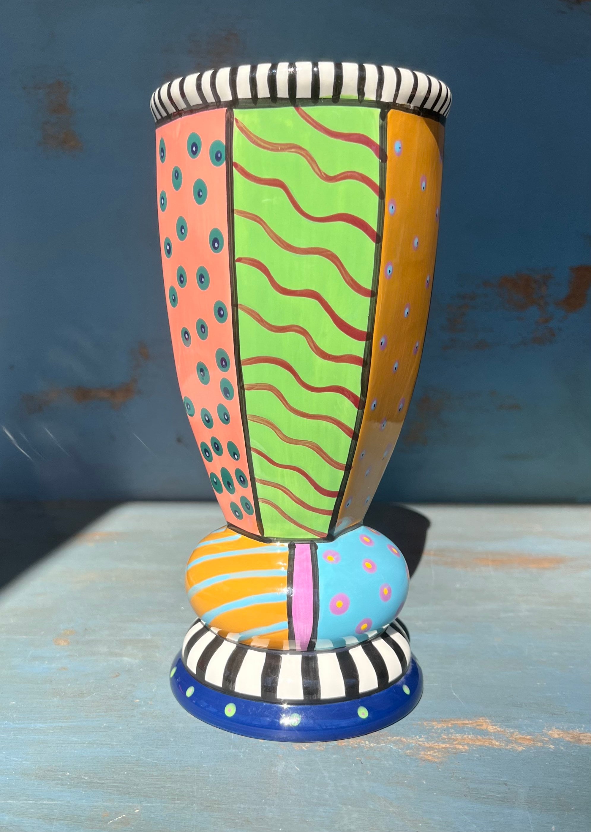 Whimsical Hand-painted Studio Designworks Vase - Etsy