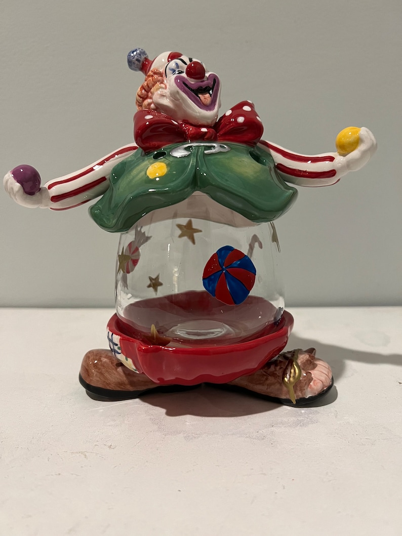 Ceramic and Glass Clown Candy Dish - Etsy
