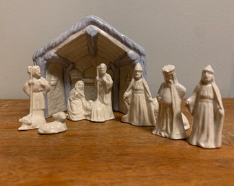 Nativity Set Blue Porcelain - Etsy