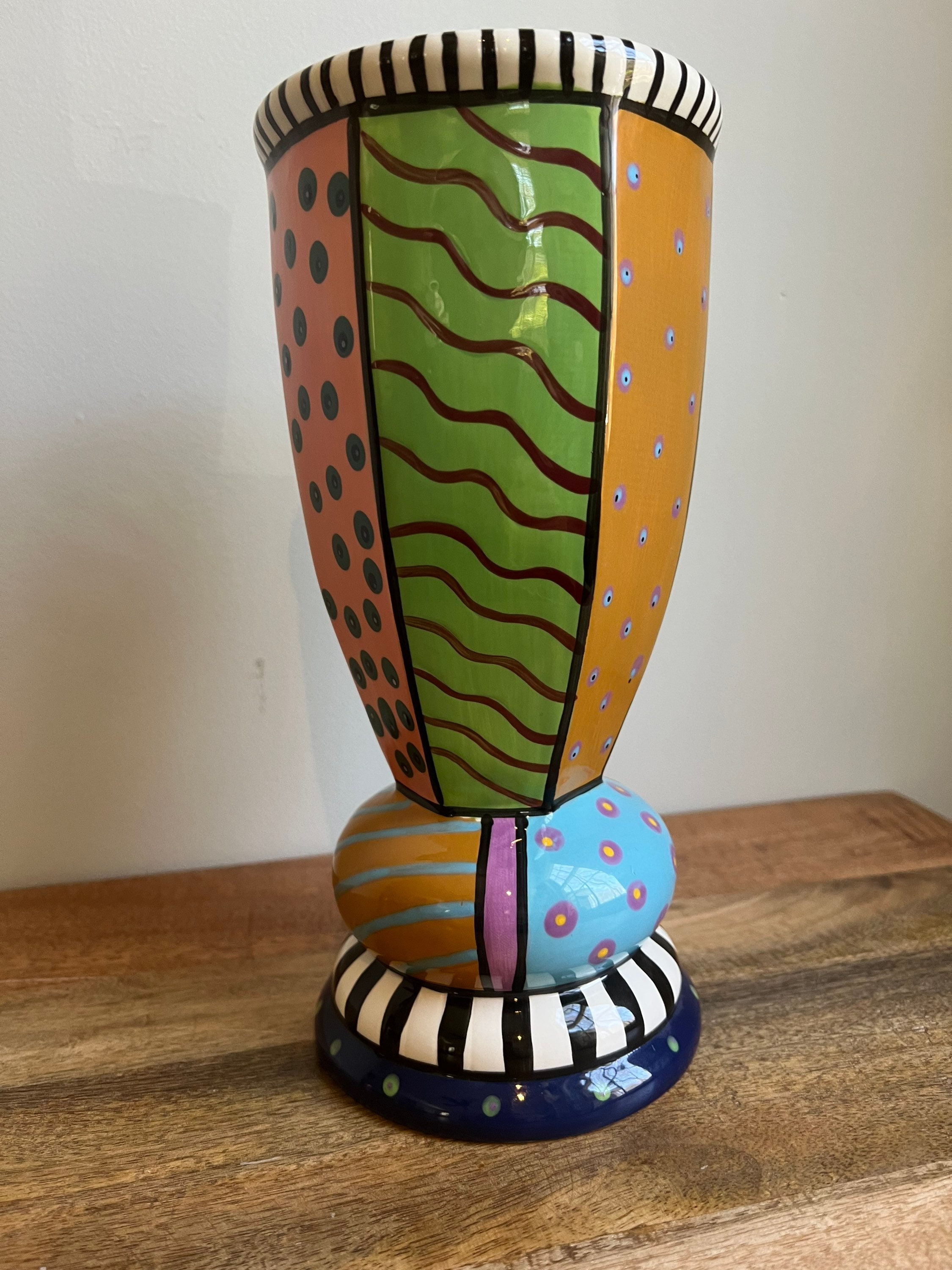 Whimsical Hand-painted Studio Designworks Vase - Etsy