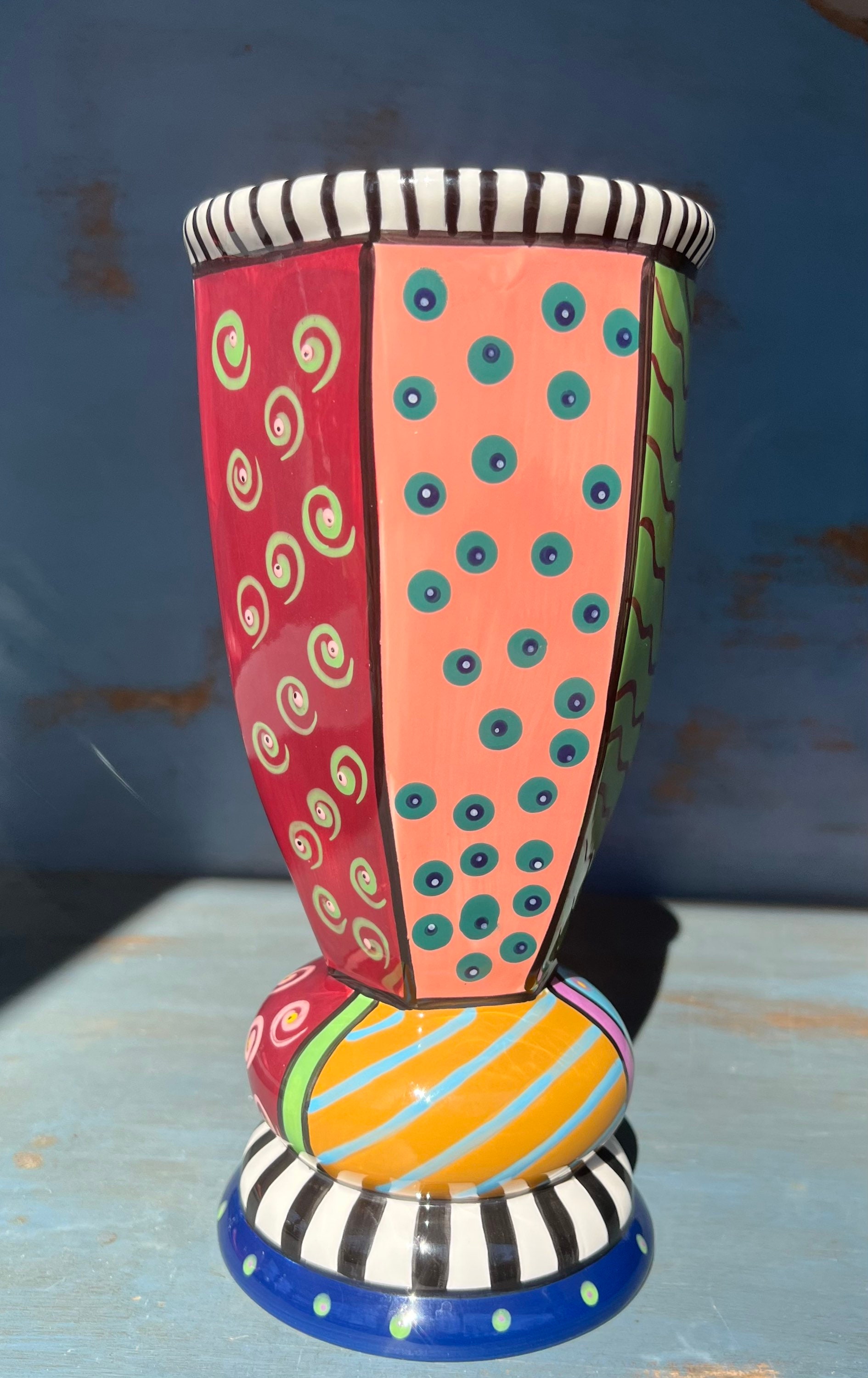 Whimsical Hand-painted Studio Designworks Vase - Etsy