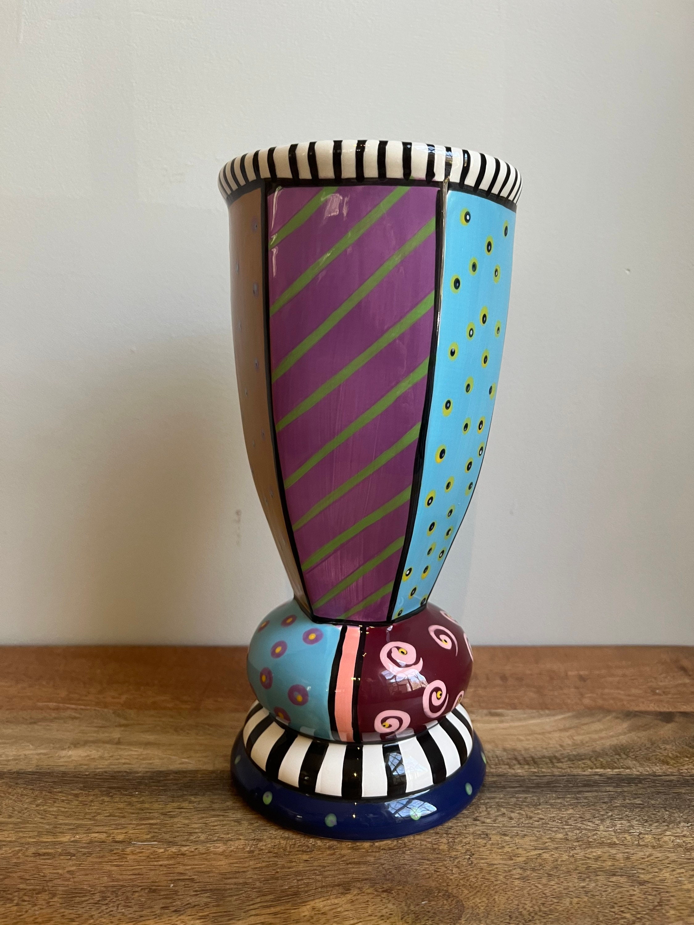 Whimsical Hand-painted Studio Designworks Vase - Etsy
