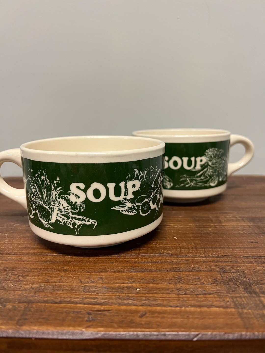 Pair Of Vintage Soup Mugs Retro Soup Bowls Vintage Cups - Etsy