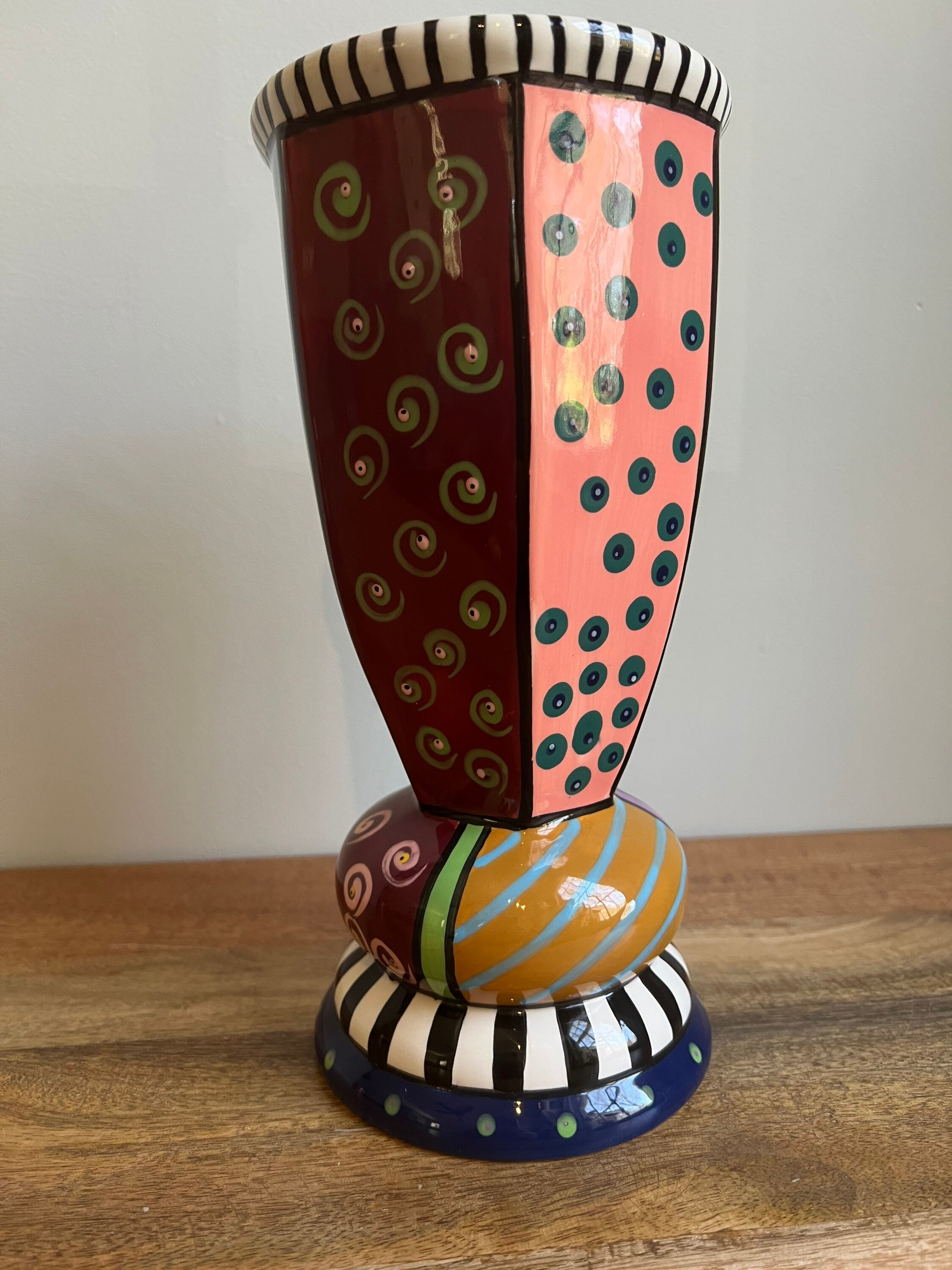 Whimsical Hand-painted Studio Designworks Vase - Etsy