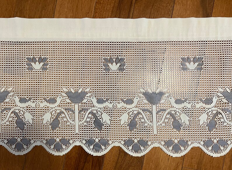 Vintage Lace Valance Farmhouse Blue and off White - Etsy