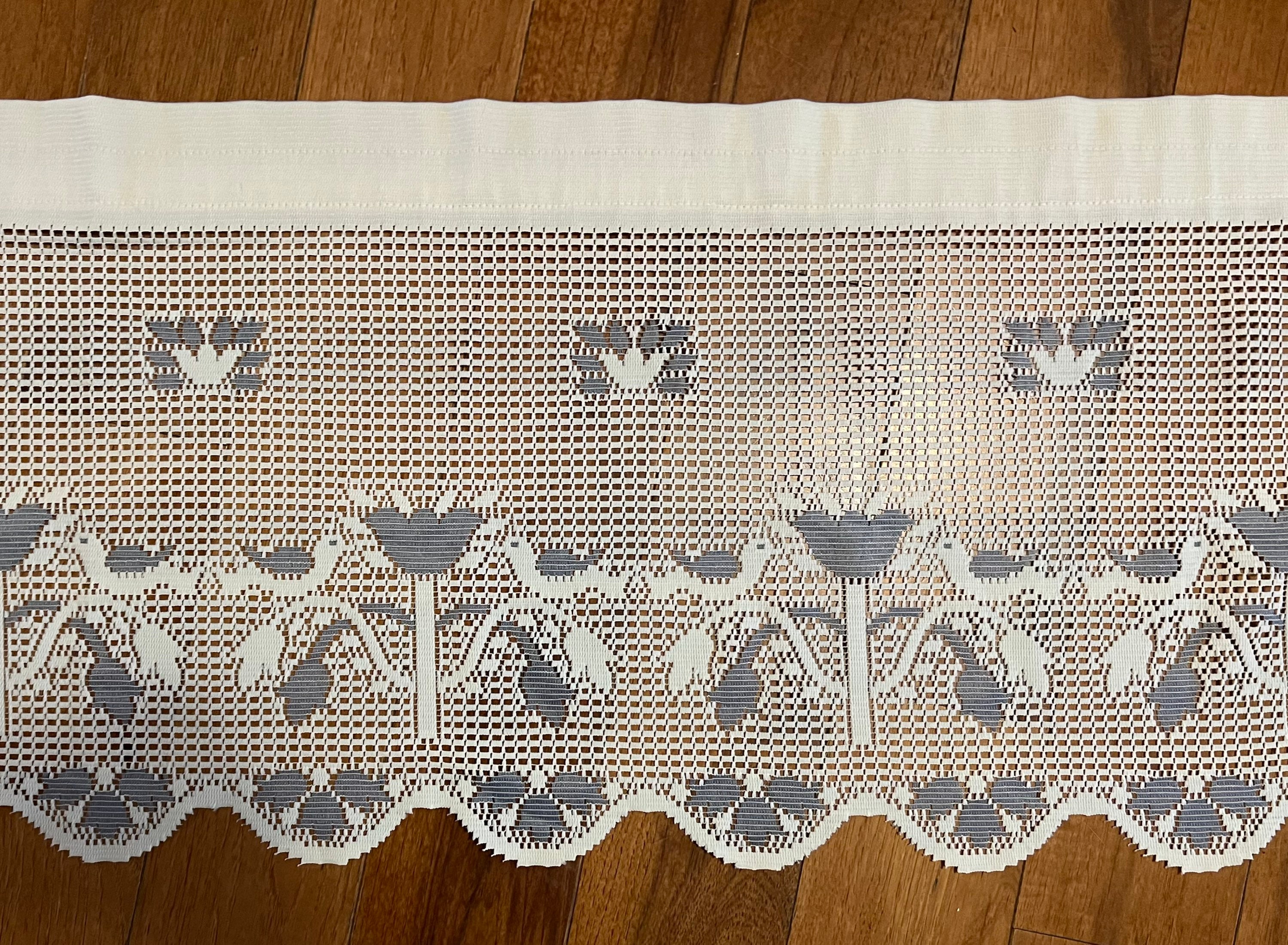 Vintage Lace Valance Farmhouse Blue and off White - Etsy