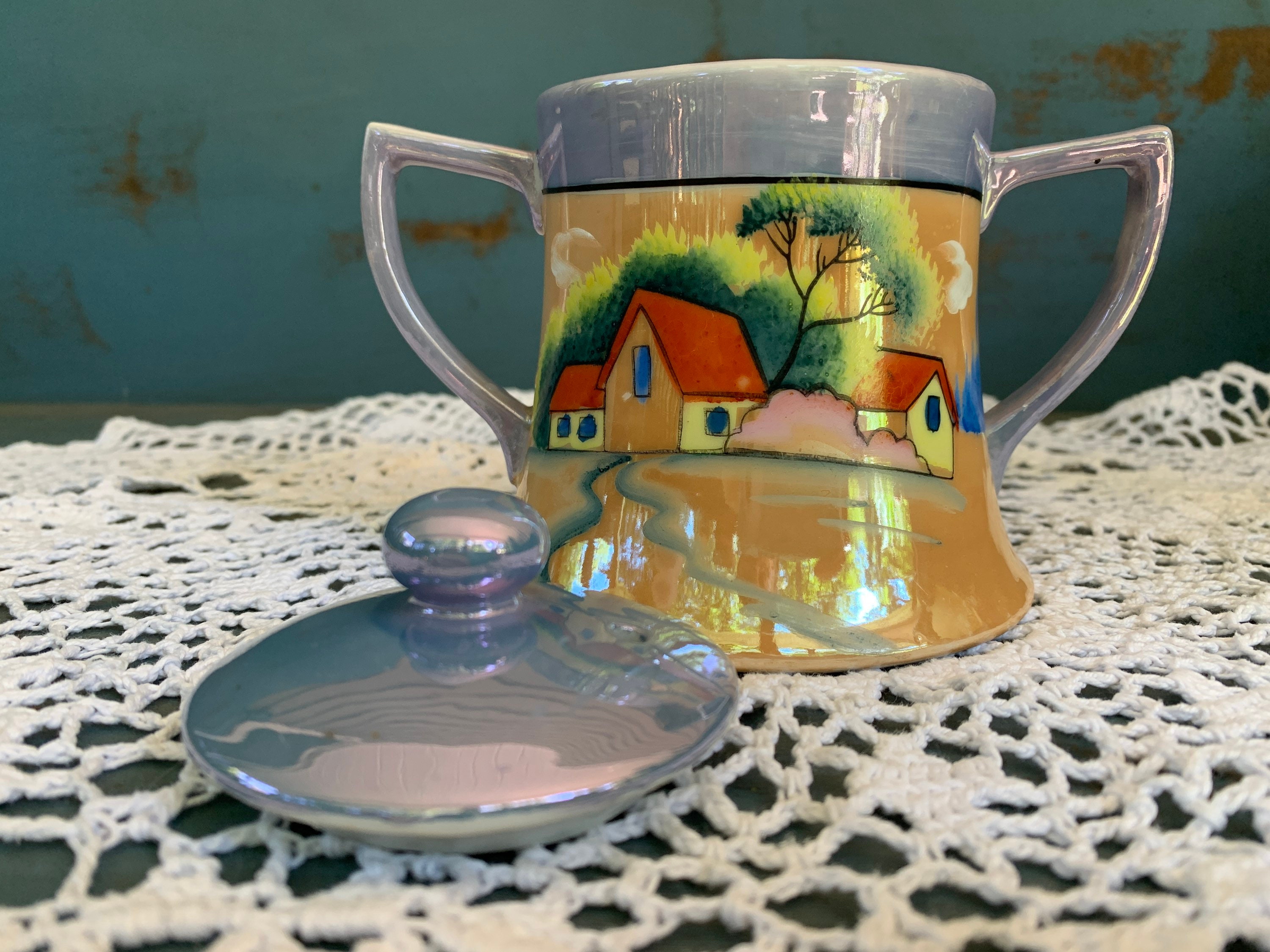 Beautiful Vintage Japanese Lusterware Sugar Bowl - Etsy