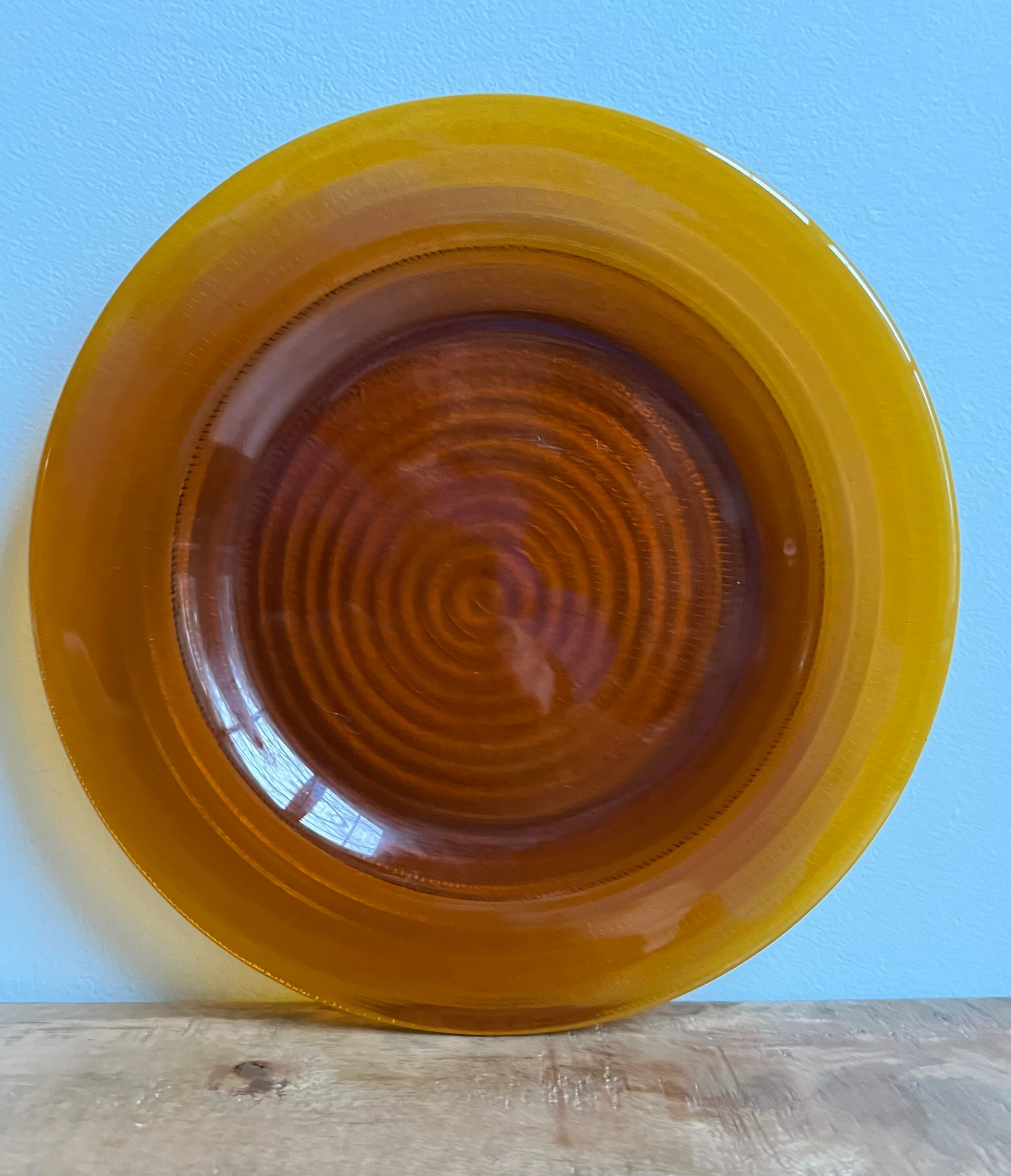 Stunning Vintage Amber Colored Glass Plate Etsy
