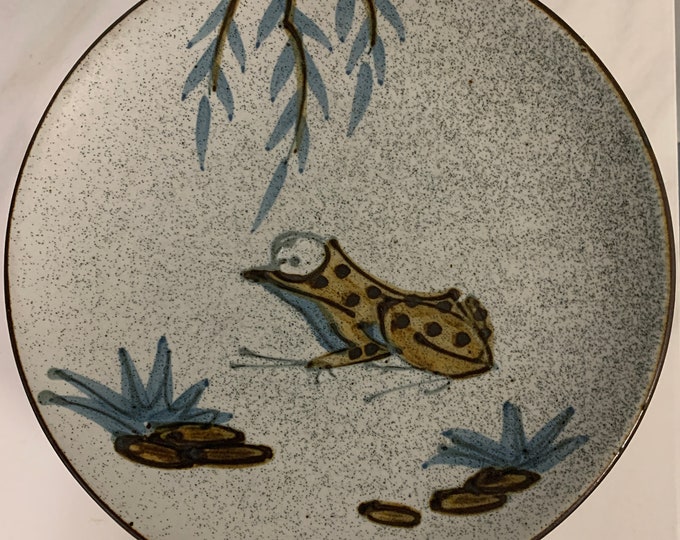 Vintage Speckled Stoneware Frog Plates Misty Moon by Shafford - Etsy