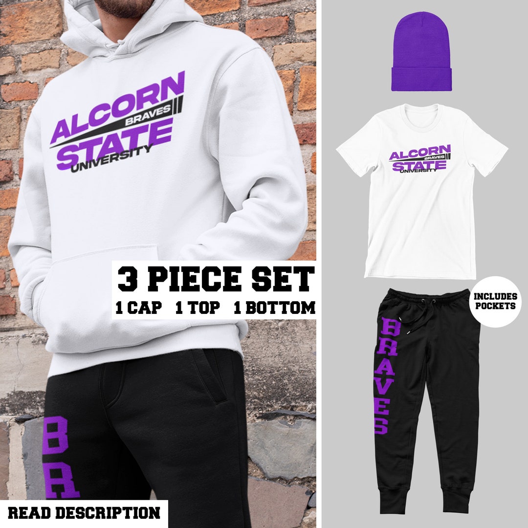 Alcorn State Flag Ed 3 Piece White Set 1 Cap, 1 Top, 1 Bottom Vintage ...