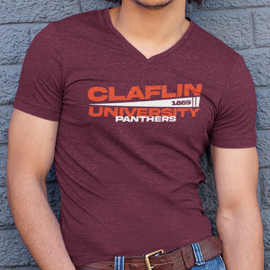 Claflin Panthers Flag Ed v-neck Vintage Claflin Univ College Apparel ...