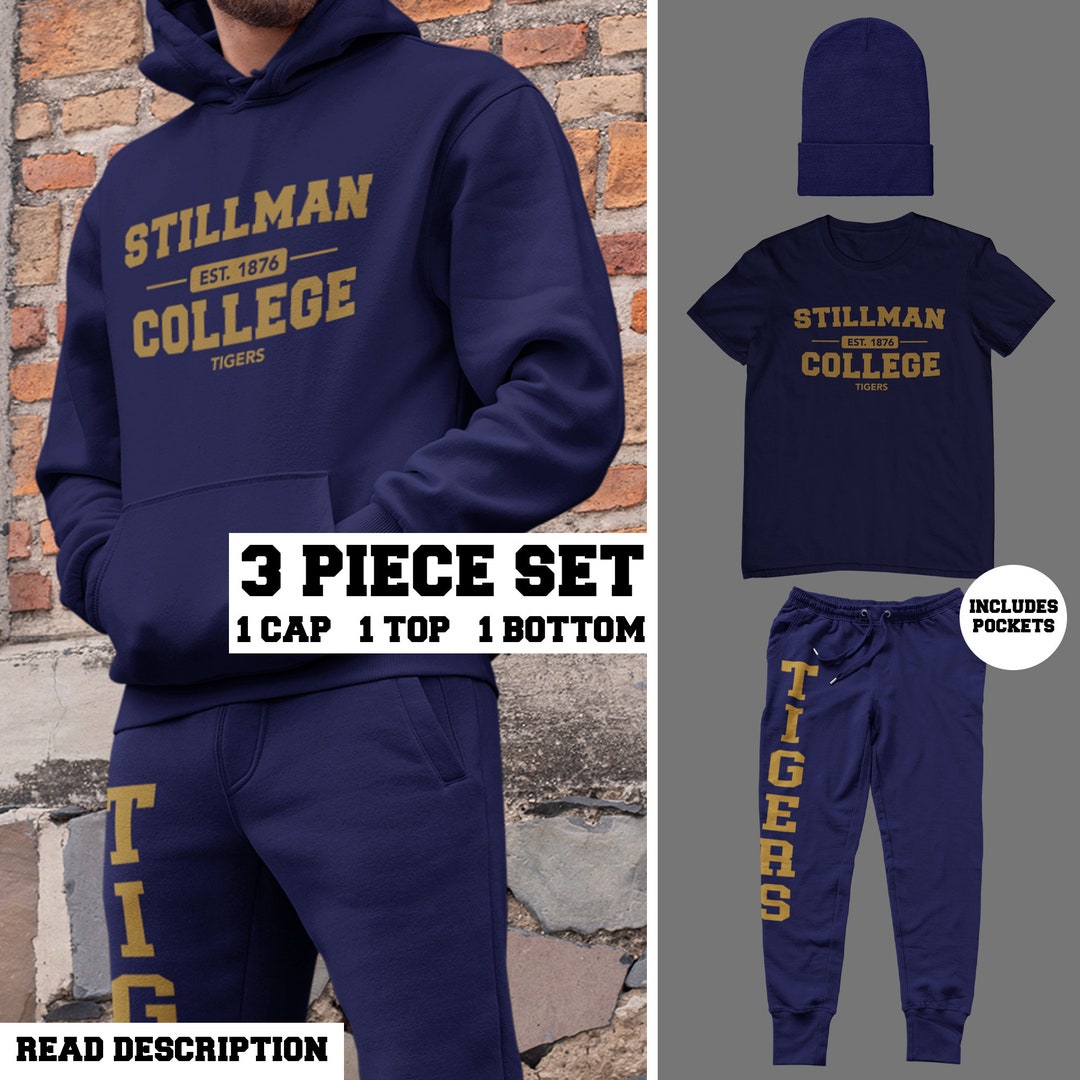 Stillman Tigers 3 Piece Navy Set 1 Cap, 1 Top, 1 Bottom Stillman HBCU ...