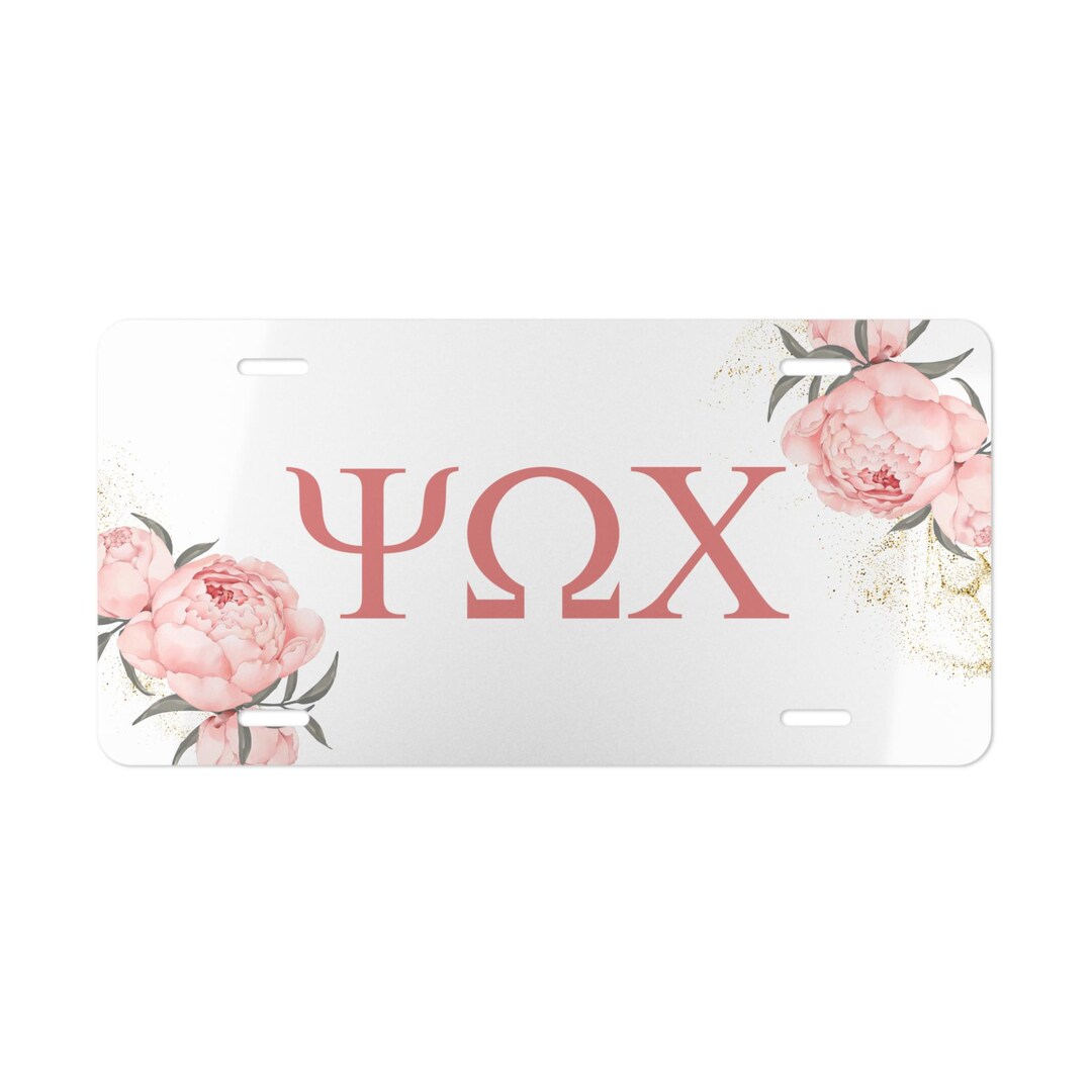 Psi Omega Chi Aluminum Vanity Plate - Etsy
