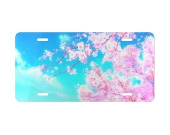 Bling Cherry Blossom License Plate Frame Pink and Black License Plate ...