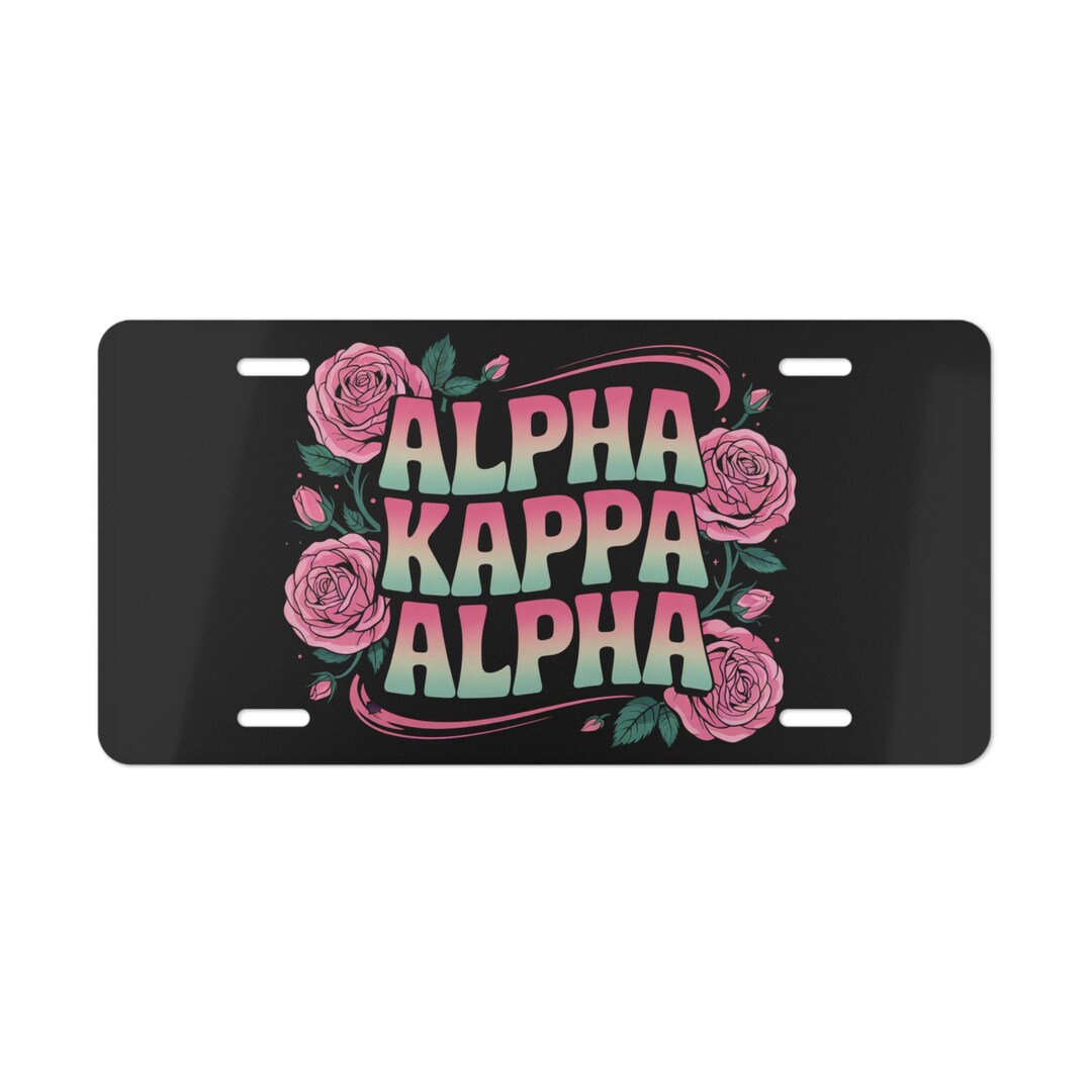 Alpha Kappa Alpha 1908 Floral , Personalized Car Tag, Sisterhood Gift ...