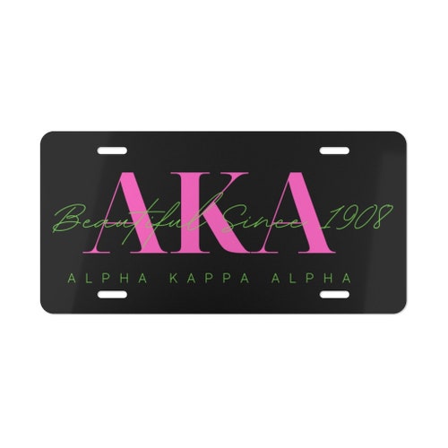 Alpha Kappa Alpha 1908 AKA License Plate - Etsy