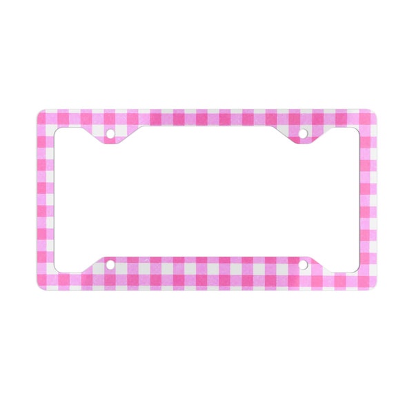Pink Checker Licences Plate Frame - Etsy