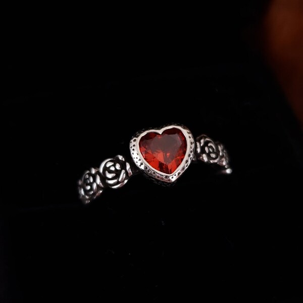 Red Heart Ring - Etsy