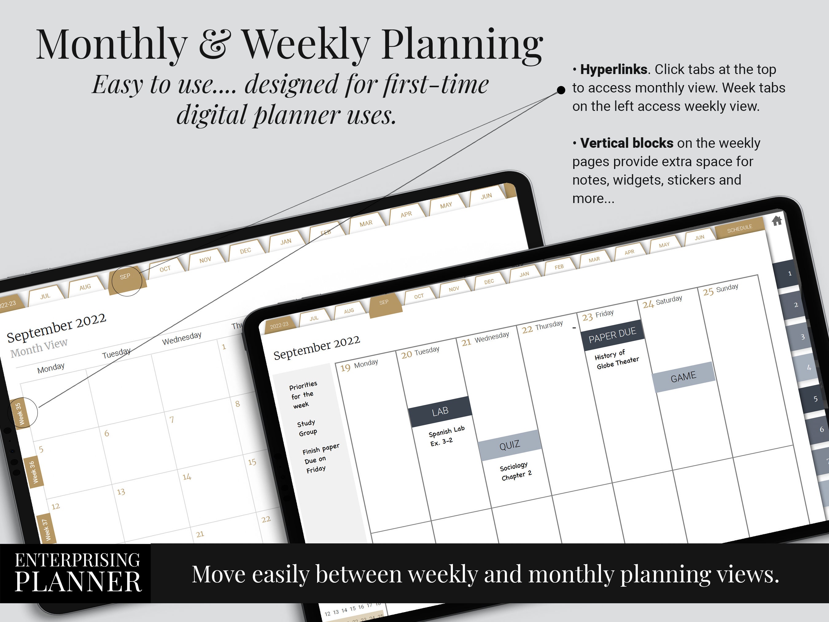 Student Digital Planner 2022 2023, Minimalistic, Goodnotes Planner ...