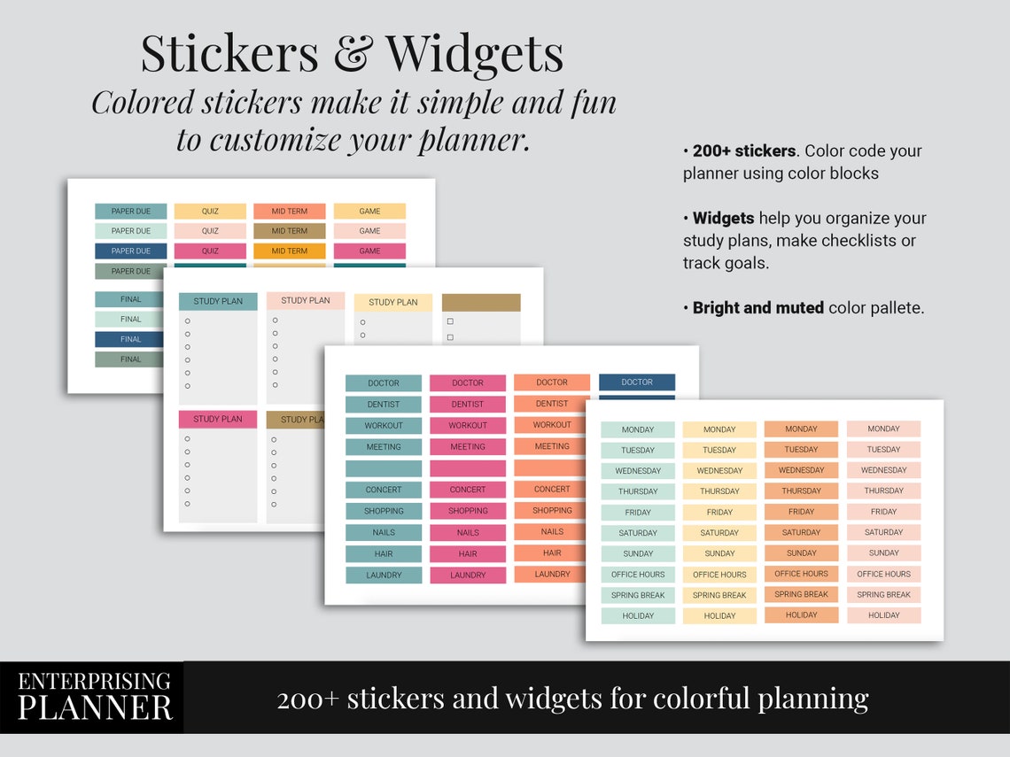 Academic Digital Planner 2022 2023, Bright Colors, Goodnotes Planner ...