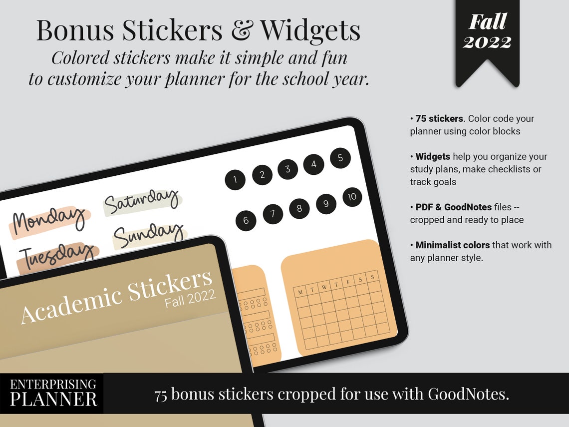 Academic Digital Planner 2022 2023 Bright Colors Goodnotes - Etsy