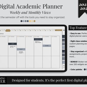 Student Digital Planner 2022 2023, Minimalistic, Goodnotes Planner ...