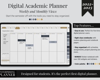 Academic Digital Planner 2022 2023, Bright Colors, Goodnotes Planner ...