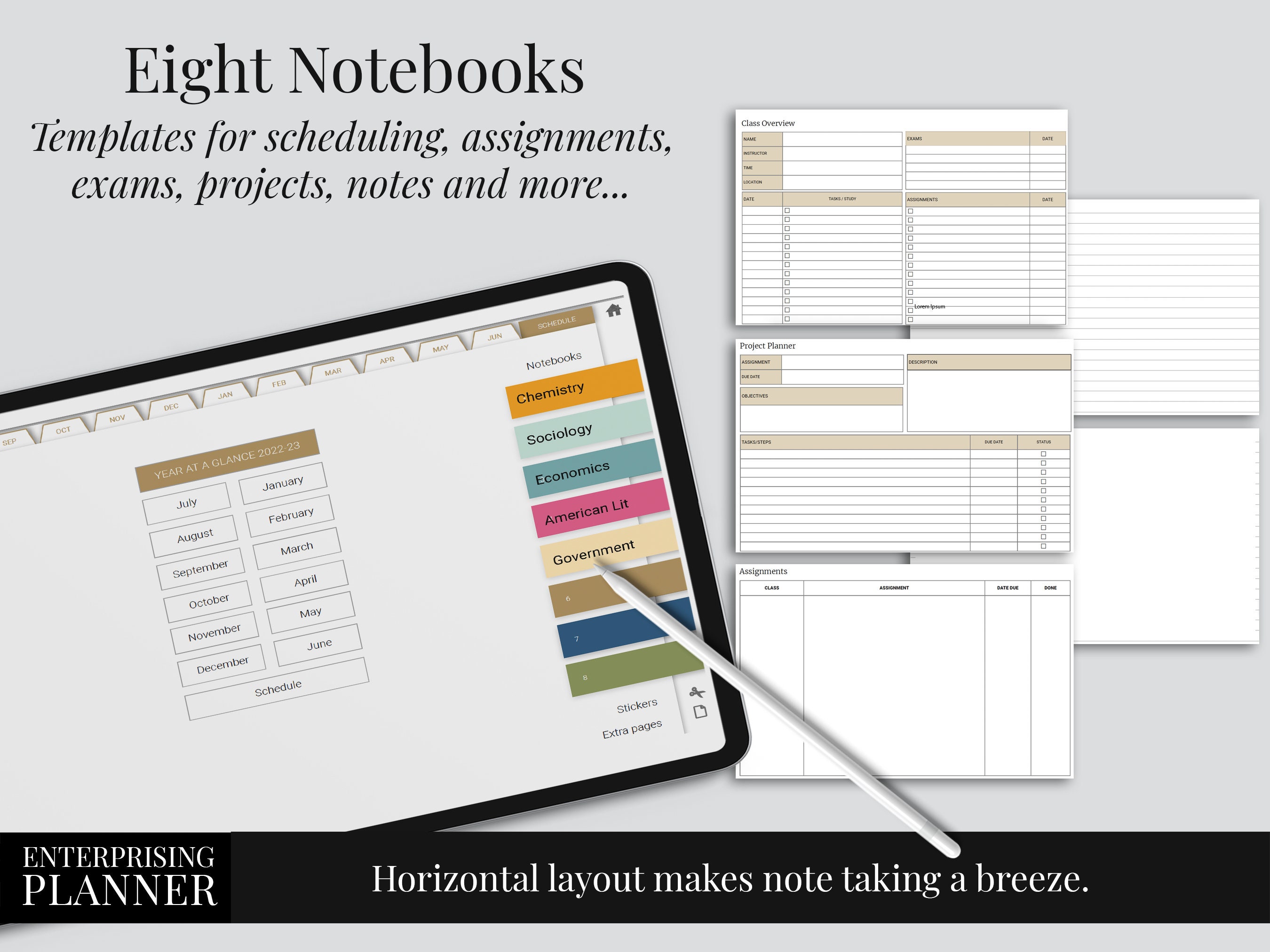 Academic Digital Planner 2022 2023, Bright Colors, Goodnotes Planner ...