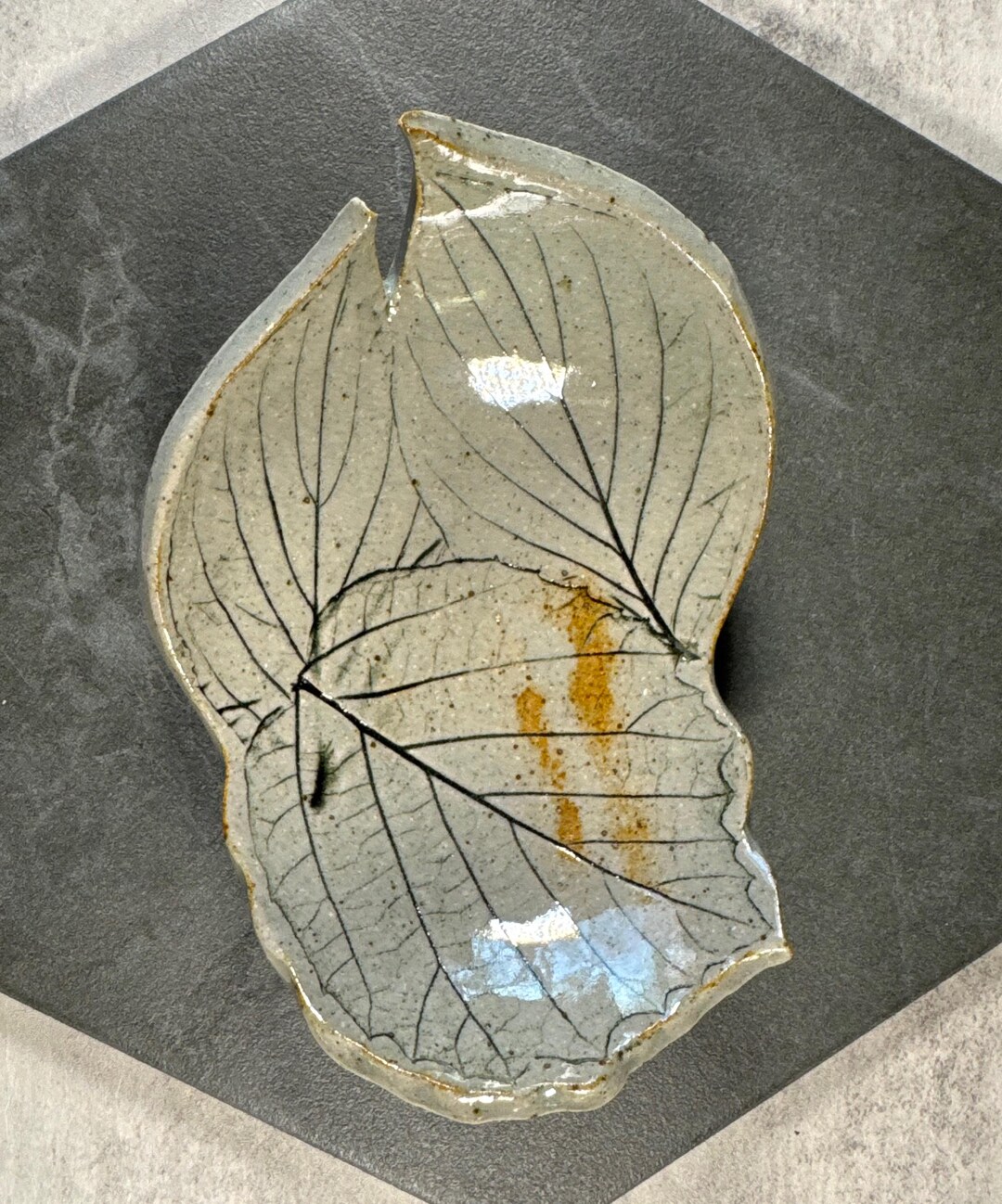 Handmade Ceramic Leaf Dish: Pottery Spoon Rest, Trinket Dish, Dogwood ...