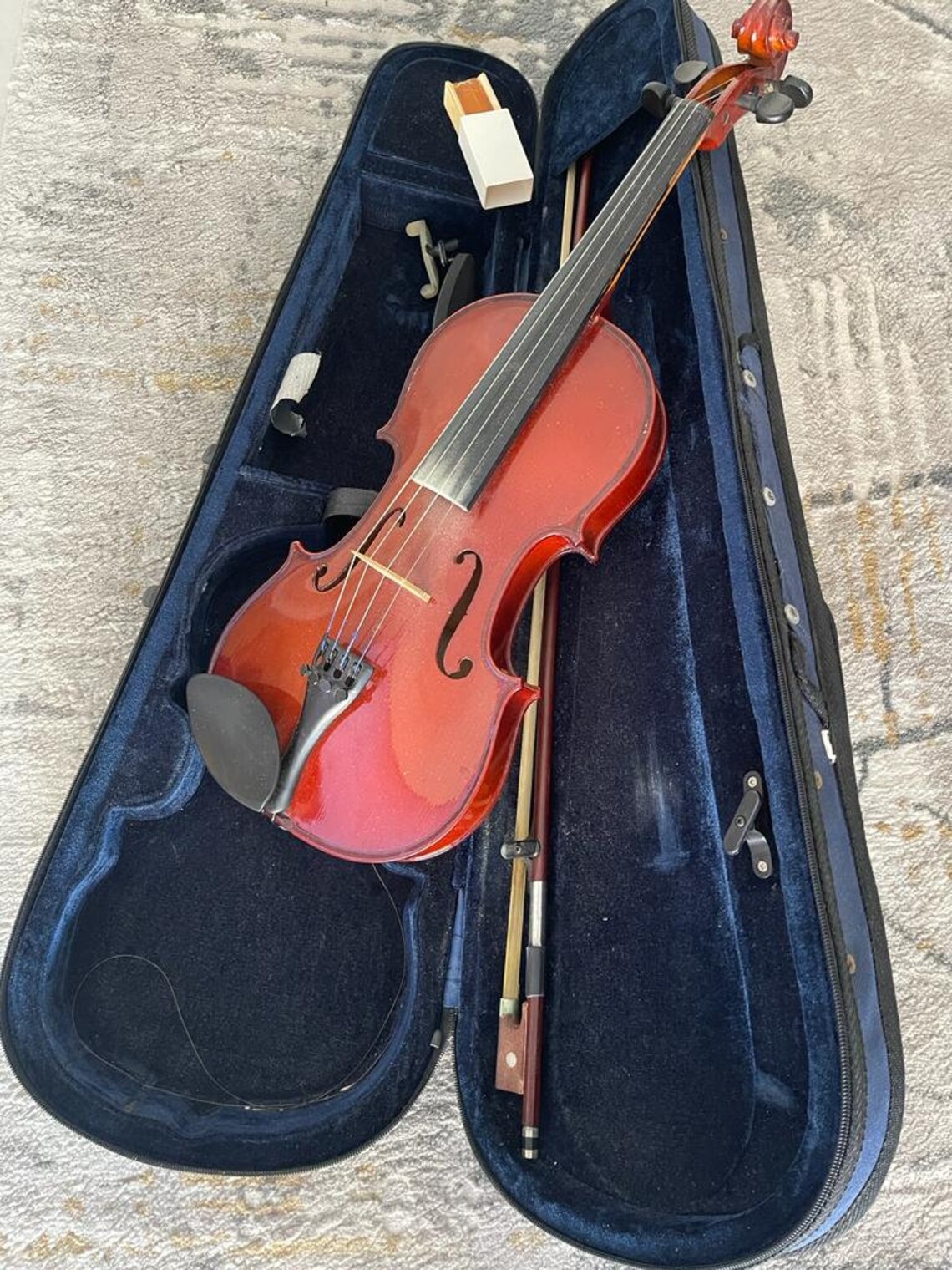 Handmade Violins 4/4 Flamed Solid Concert High Quality Sound Blue Navy ...