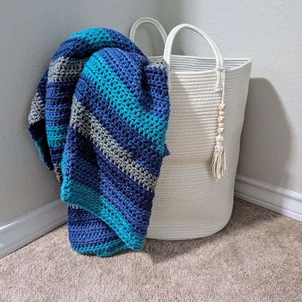 Blue Crochet Blanket - Etsy