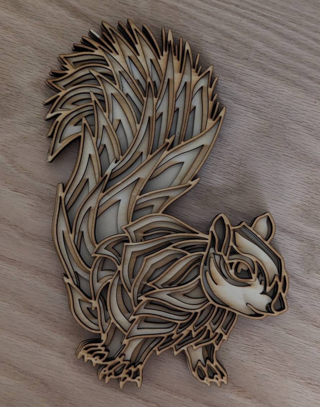 Wally Walnut 3D Layered Squirrel Wooden Squirrel Squirrels - Etsy