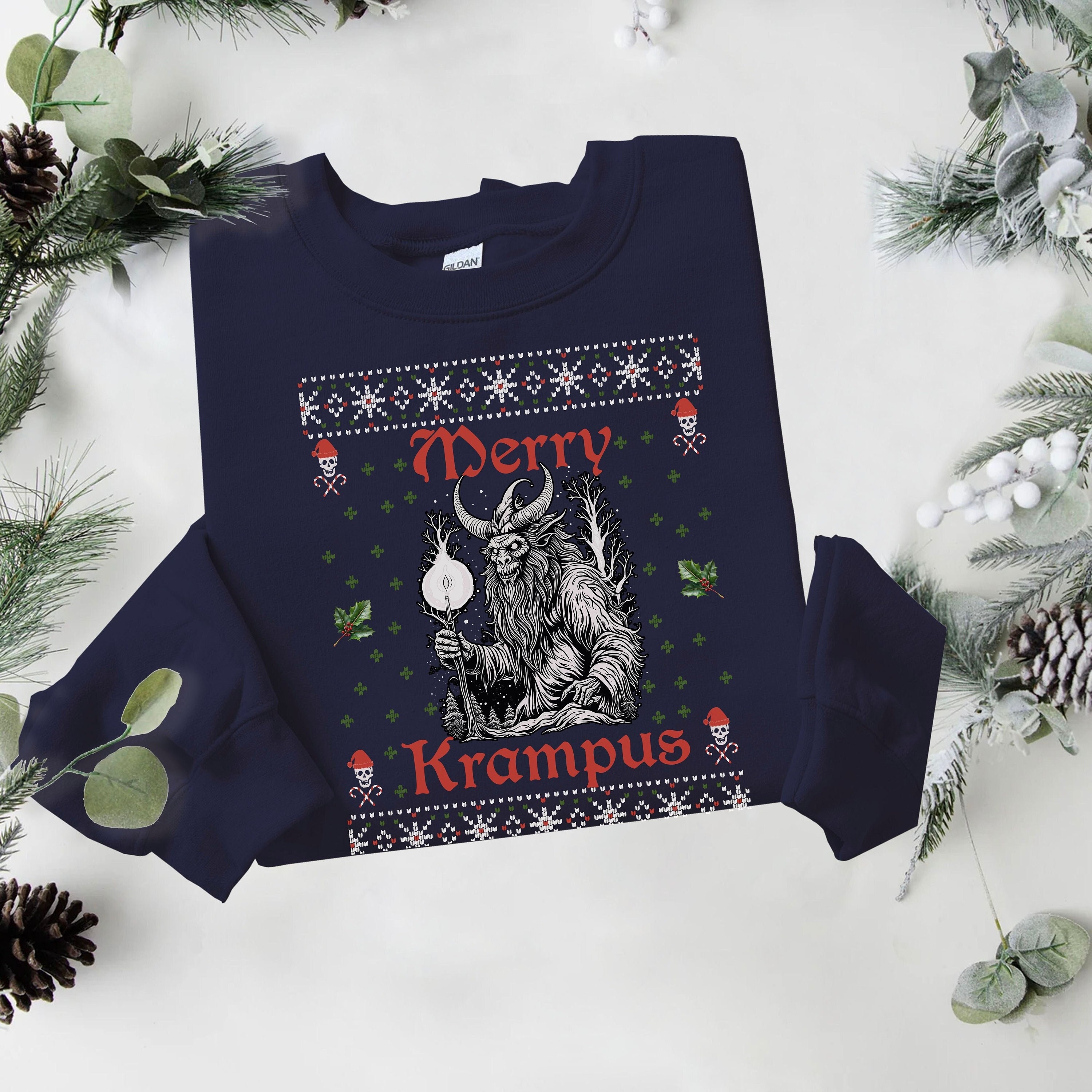 Merry Krampus Sweater, Merry Krampus Christmas Sweater, Krampus Ugly ...