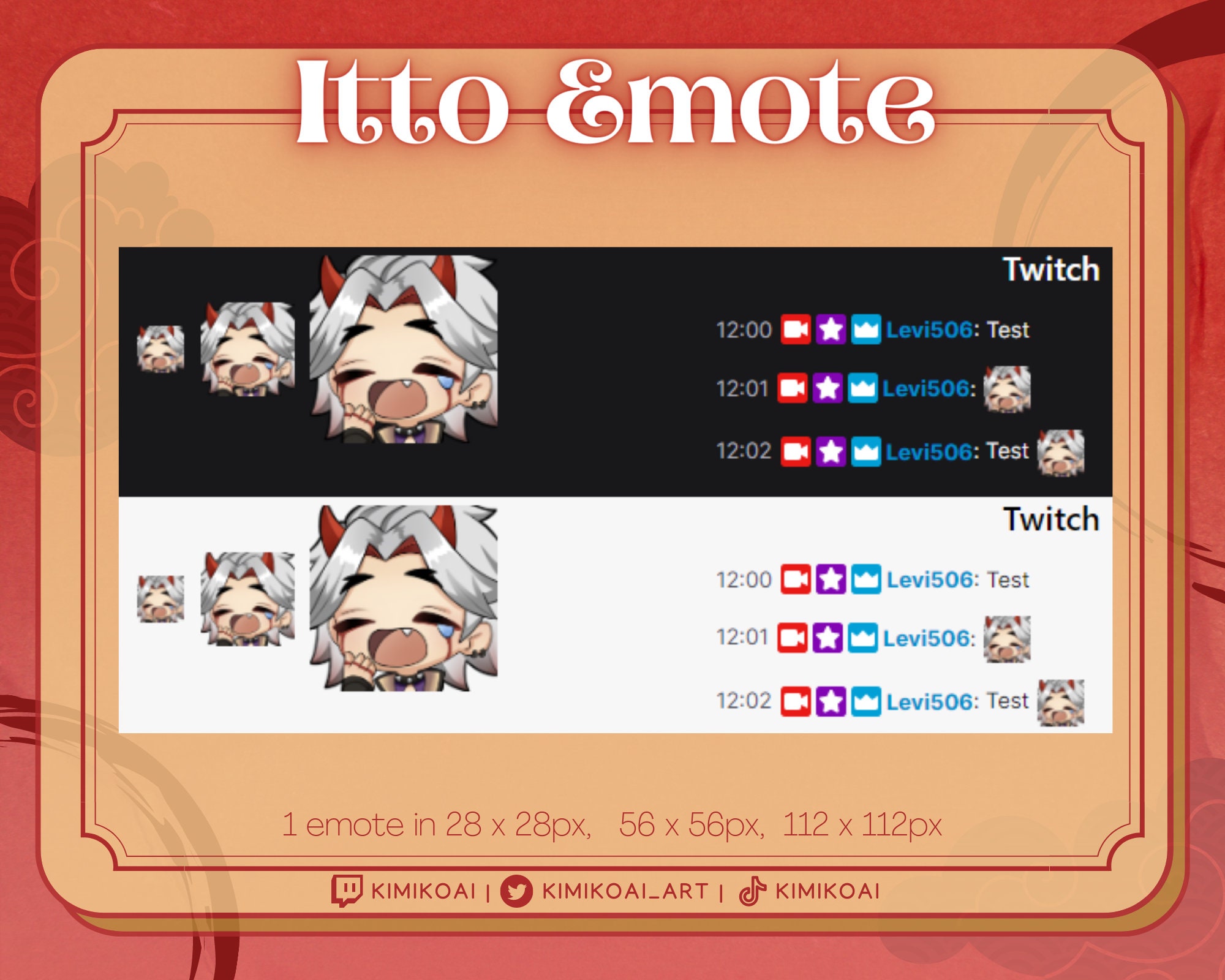 Genshin Impact Emote of Itto for Your Stream Yawn, Tired, Twitch ...