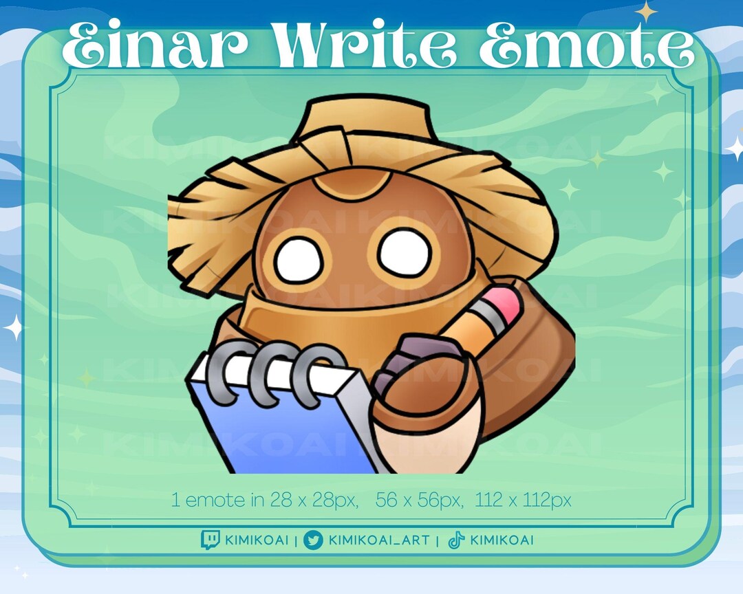 Palia Einar Writing Notes Journal Emote for Twitch - Etsy