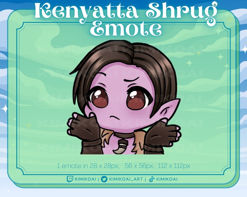 Palia Kenyatta Shrug Emote for Twitch - Etsy