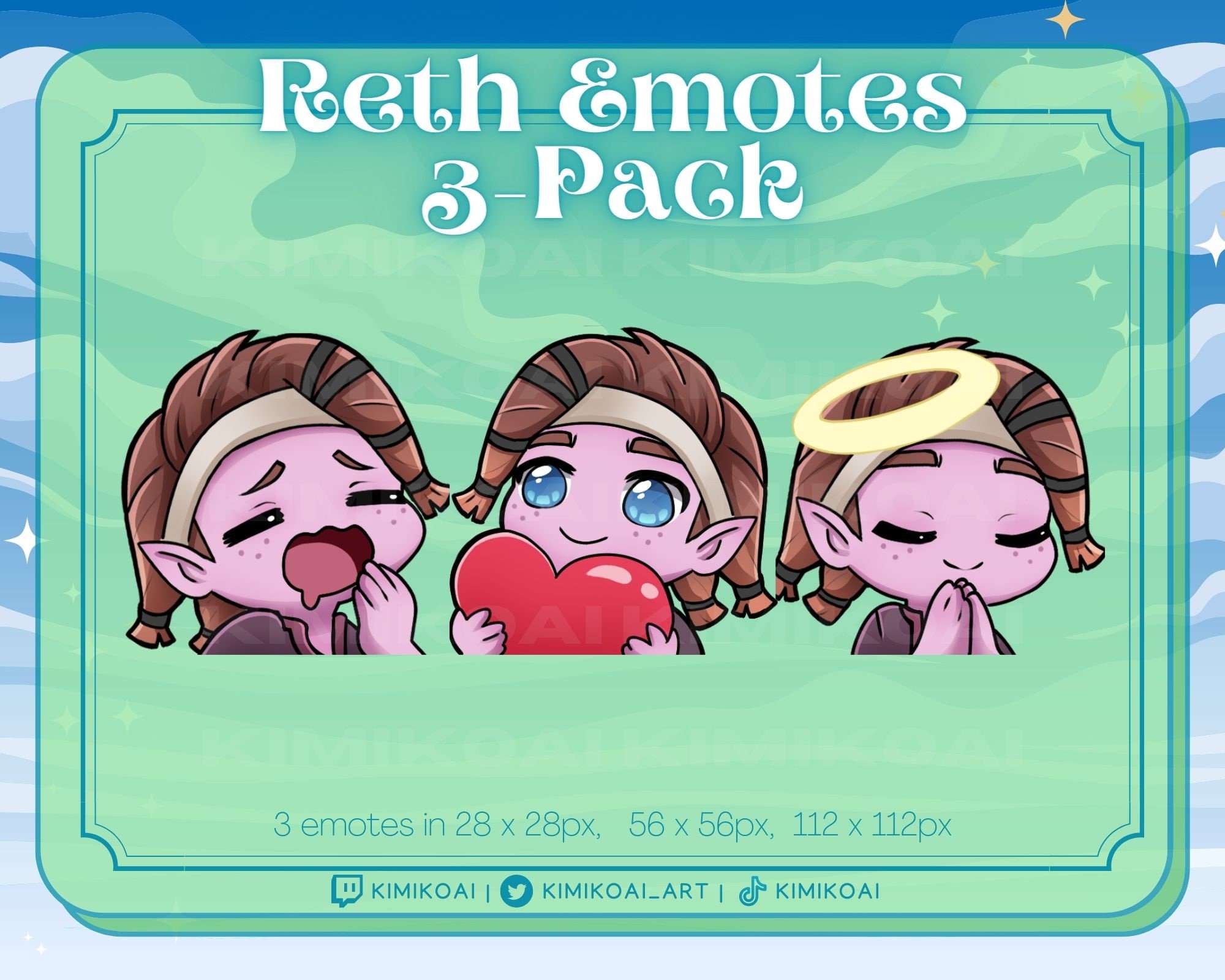 Palia Reth Emote 3 Pack, Heart, Love, Innocent, Pray, Sleepy, Tired for ...