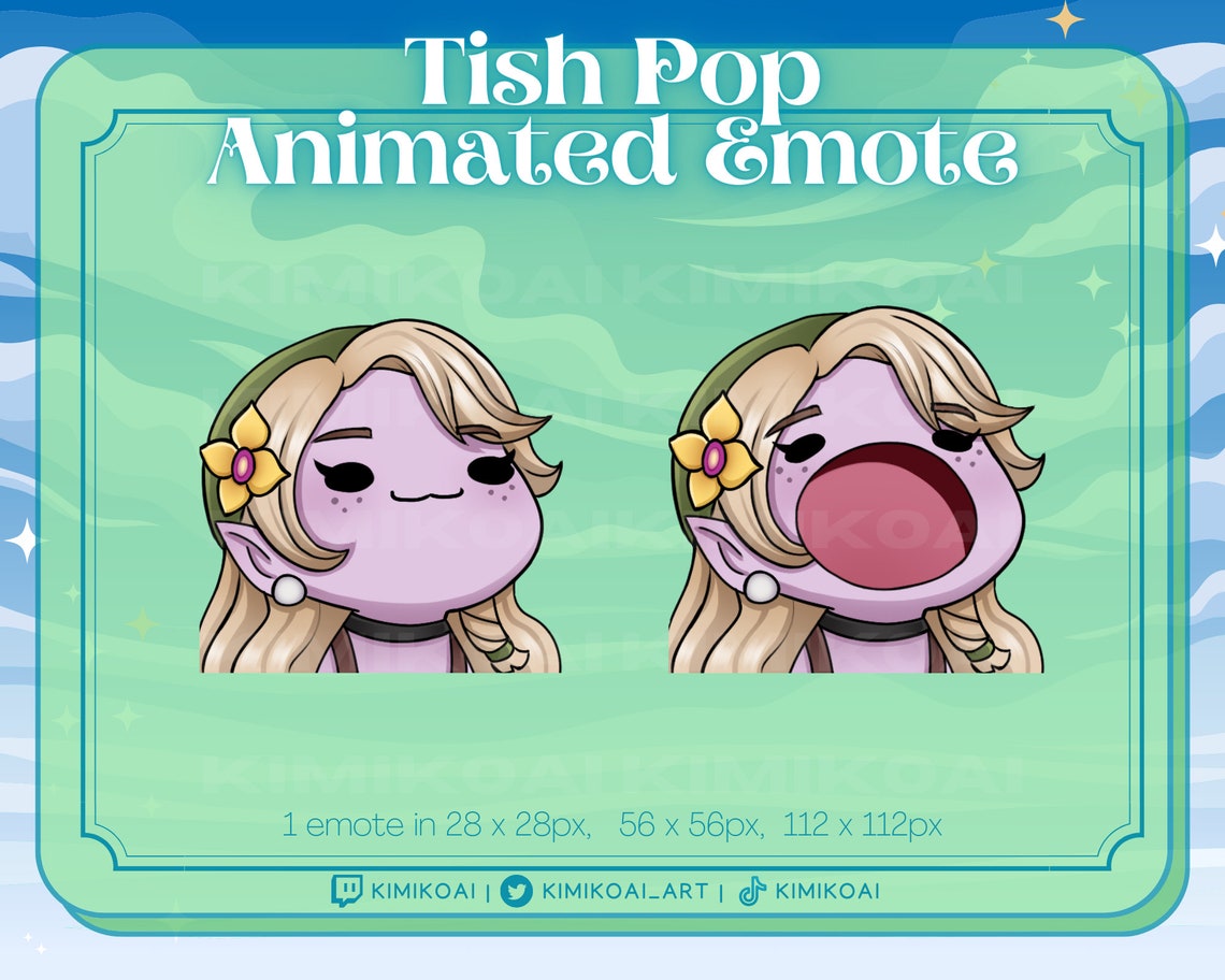 Palia Tish Pop Animated Emote for Twitch, Discord, Youtube - Etsy