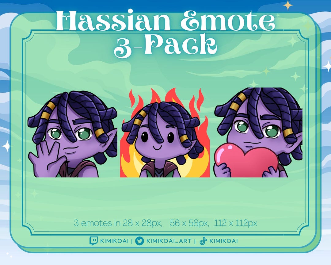 Palia Hassian Emote 3 Pack, Fire, This is Fine, Heart, Love, Wave ...