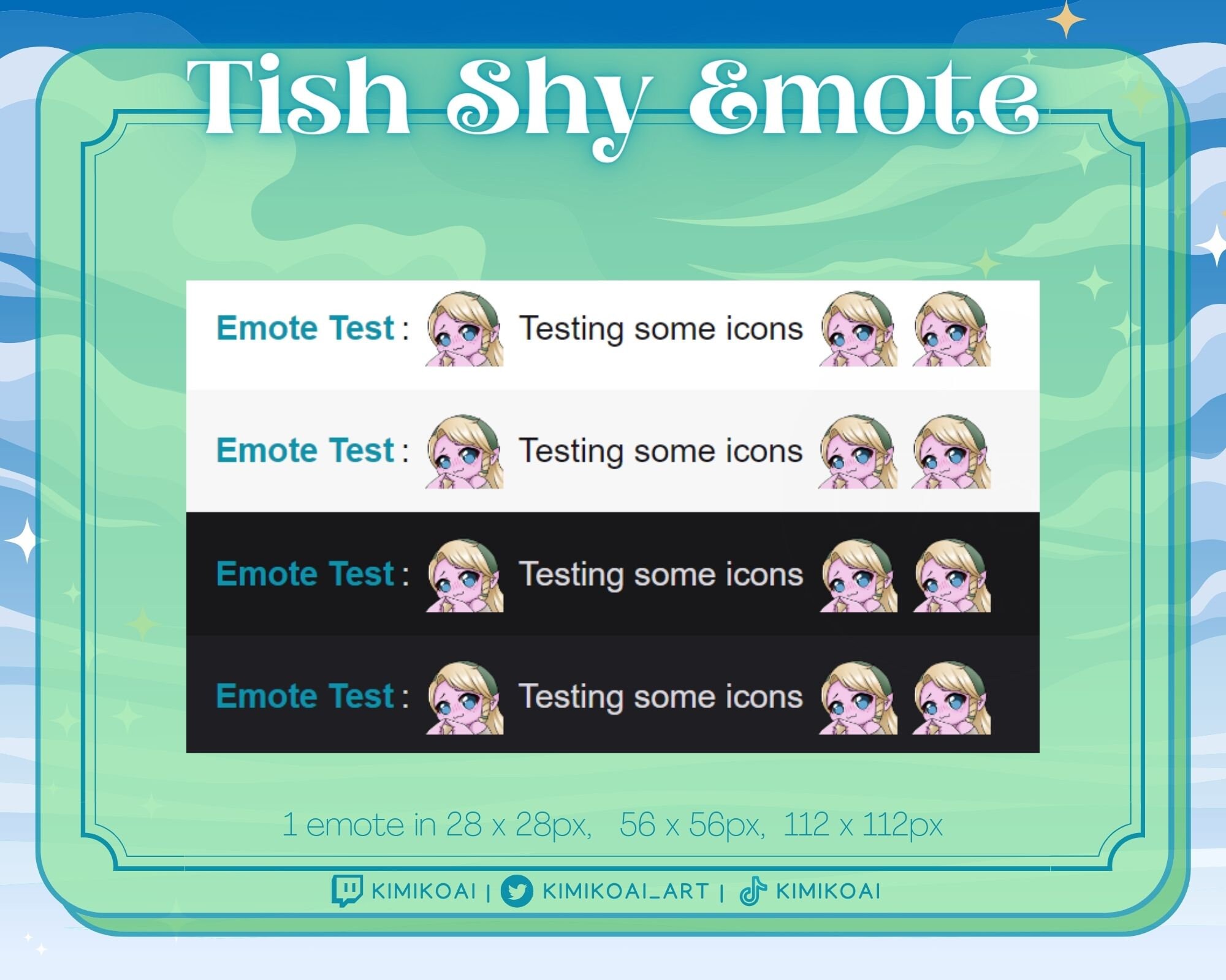 Palia Tish Shy Emote for Twitch - Etsy
